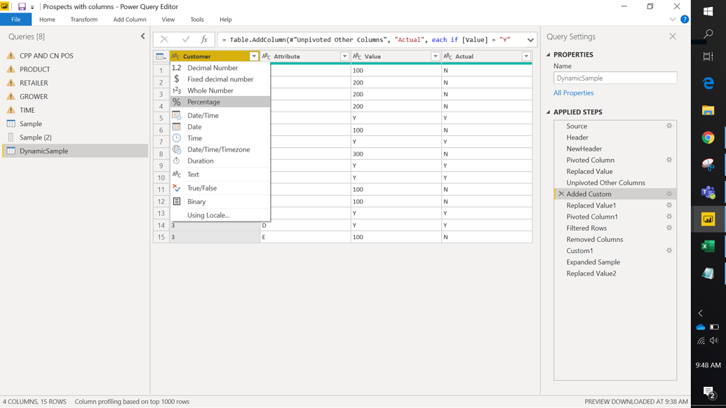 Percentage Format in Query Editor & Model - Power Query - Enterprise ...
