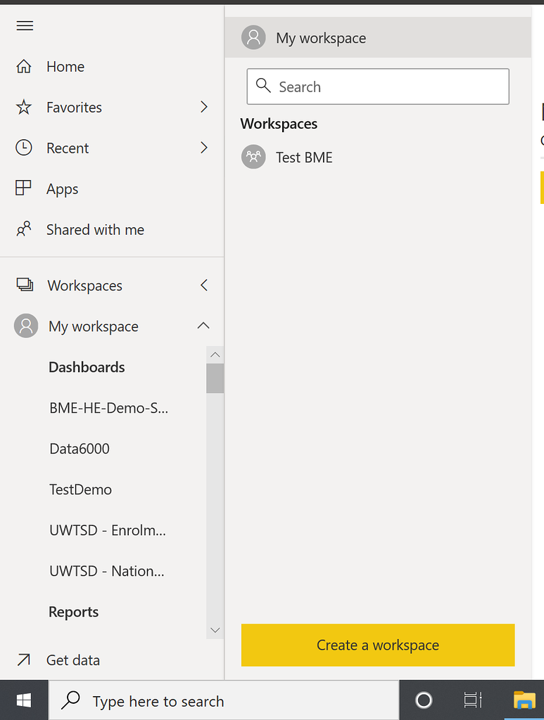 No option to create an App Workspace, even though I have a Pro license ...