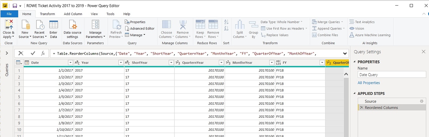 My Date Table is populating the wrong information - Power Query ...