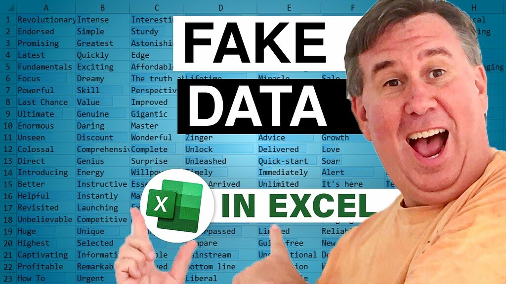 Creating Fake Data In Excel - Software & Tools - Enterprise DNA Forum