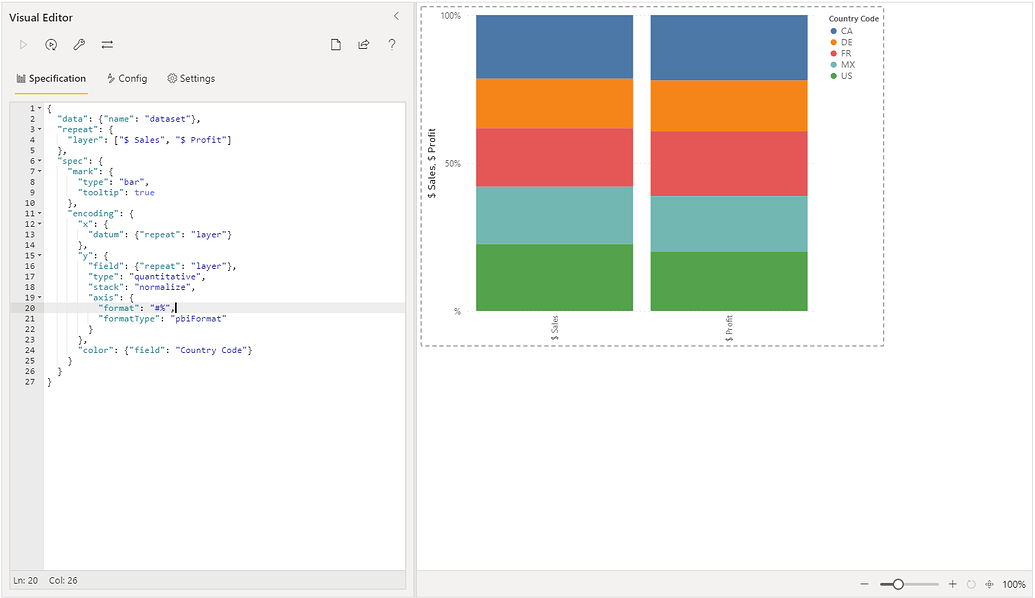 2 100% Stacked Column Chart - Charticulator - Deneb Showcase ...