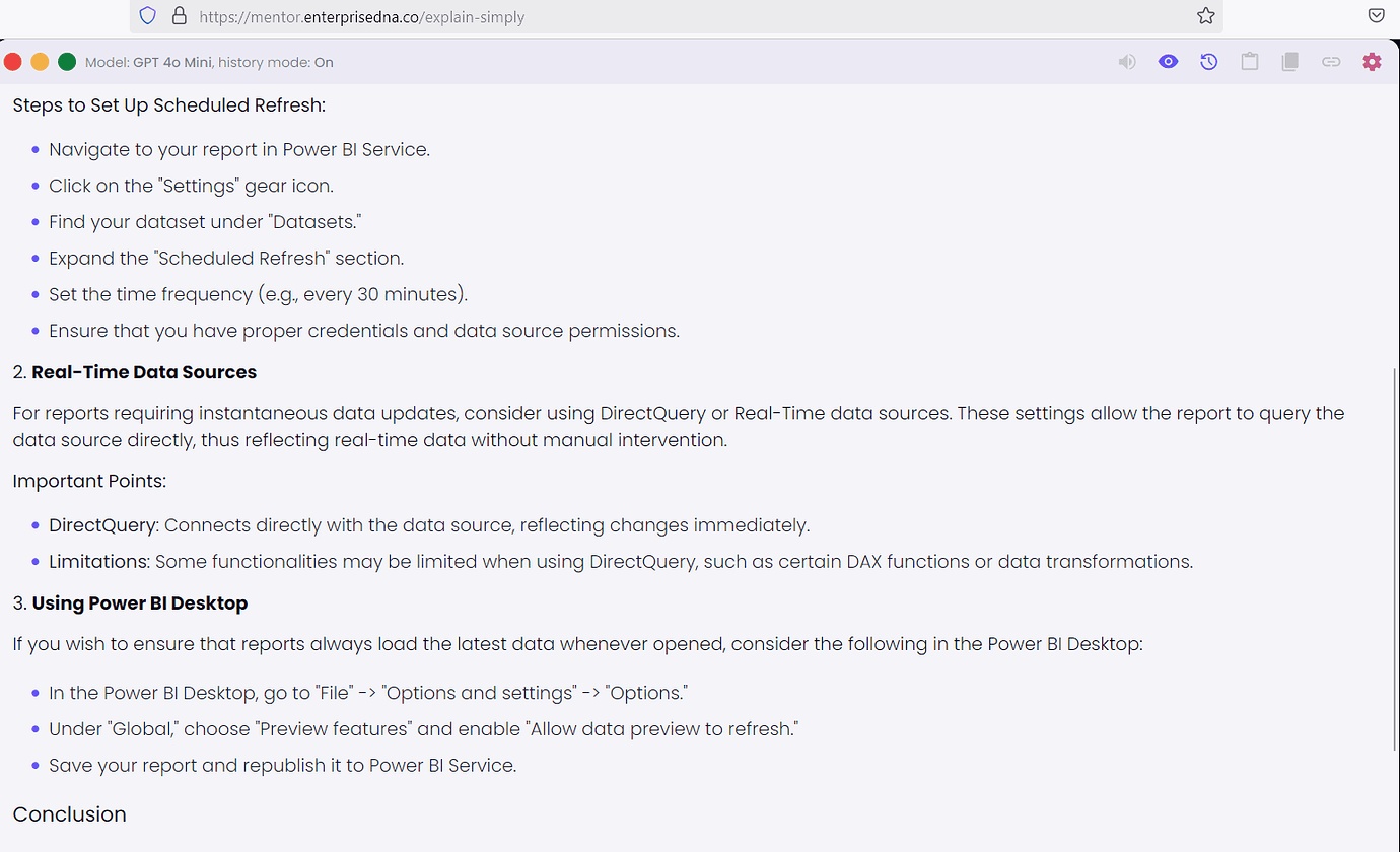 How can I automatically refresh the data in a Power BI report connected to Fabric Lakehouse ...
