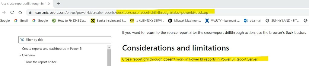 Workaround for cross reports in PBI RS version - Power BI - Enterprise ...