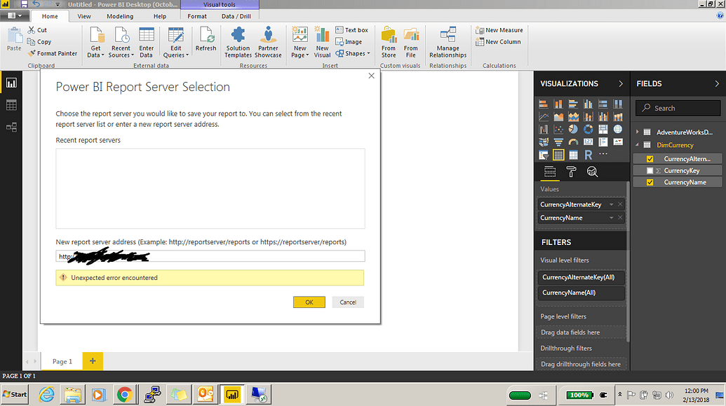 Gateway Refresh Error - Online Service - Enterprise DNA Forum