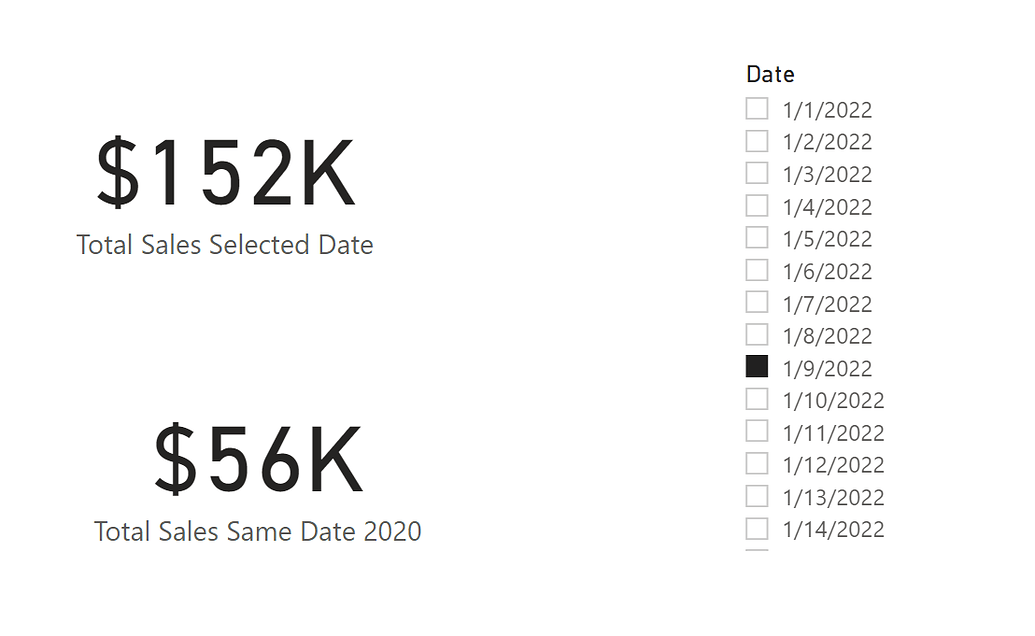 How To Get The Last 2 Previous Date From Selected Date Power BI