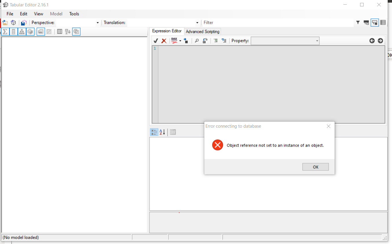 Tabular Editor Error When Connecting Power Bi Enterprise Dna Forum 