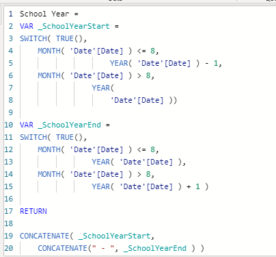 How can I add school Year to your date table - Power BI - Enterprise ...