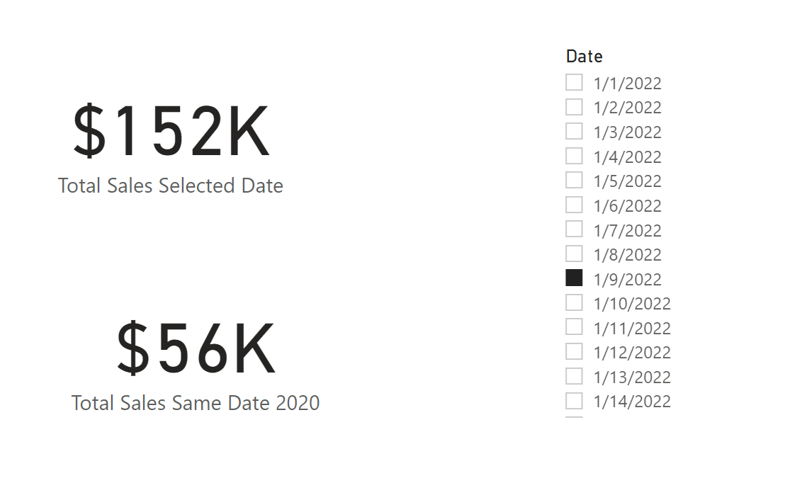 How To Get The Last 2 Previous Date From Selected Date Power BI