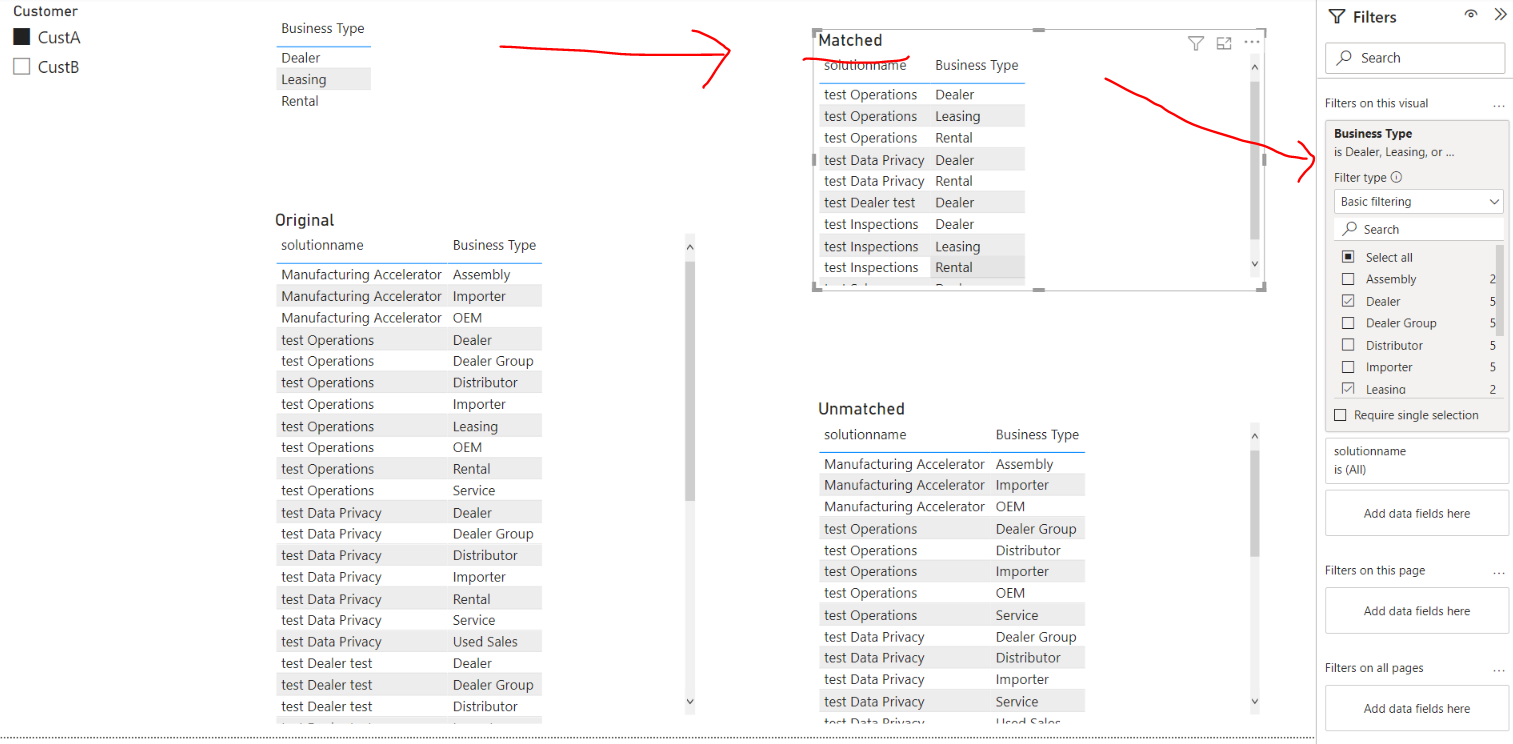 How To Filter Table In Visual Based On Other Unrelated Table Power BI